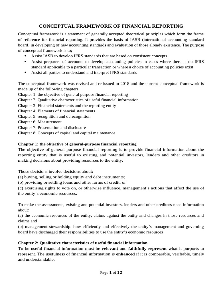 Intermediate Acc 1 Conceptual Framework Ias Ifrs Ethics Pdf