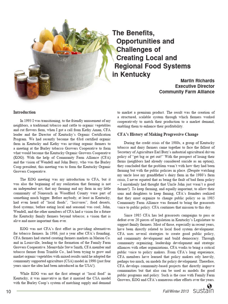 The Benefits Opportunities and Challenges of Creating Local and ...