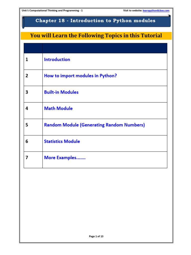 Python Modules: Importing & Usage Guide | PDF | Mean | Python (Programming Language)