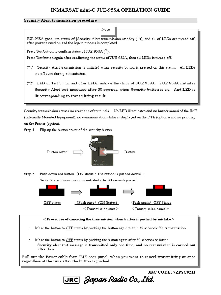 JUE-95SA Operation Guide | PDF | Telecommunications | Electronics JUE-95SA Operation Guide | PDF | Telecommunications | Electronics