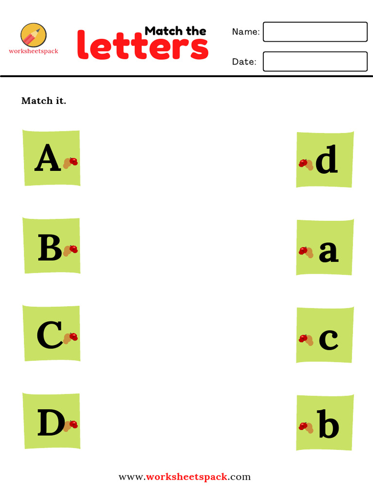 Alphabet Upper Case and Lower Case Letters Matching | PDF | Collation ...