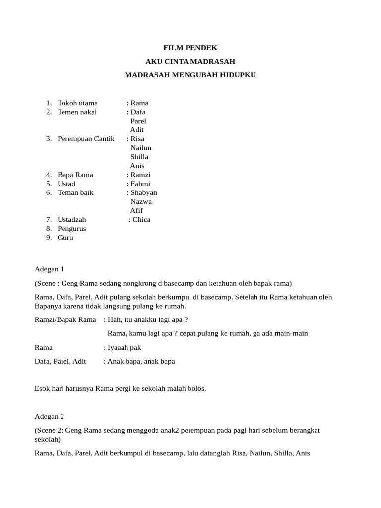 Naskah Film Pendek | PDF