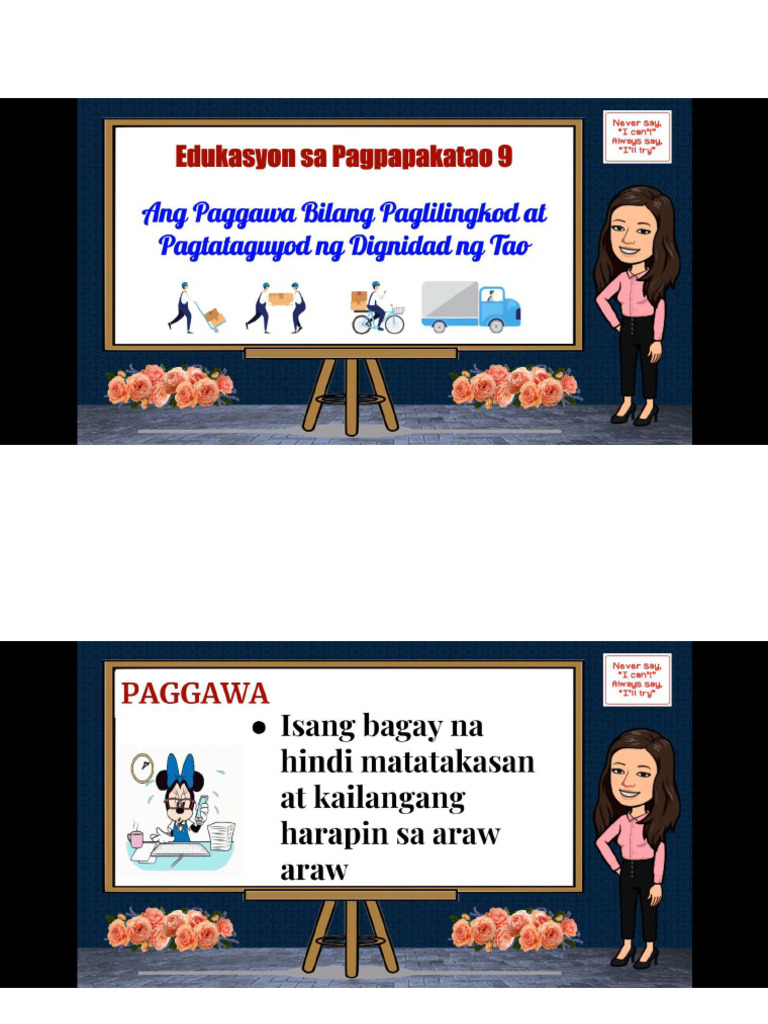 Ang Paggawa Bilang Paglilingkod at Pagtaguyod NG Dignidad NG Tao | PDF