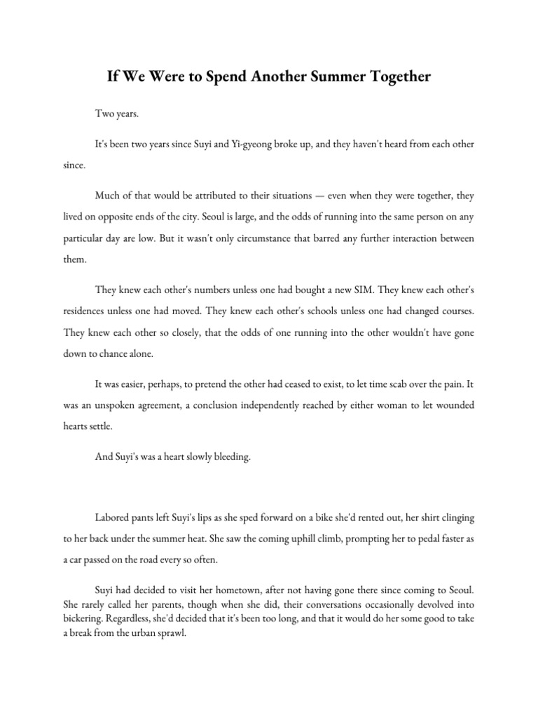 If We Were To Spend Another Summer Together | PDF