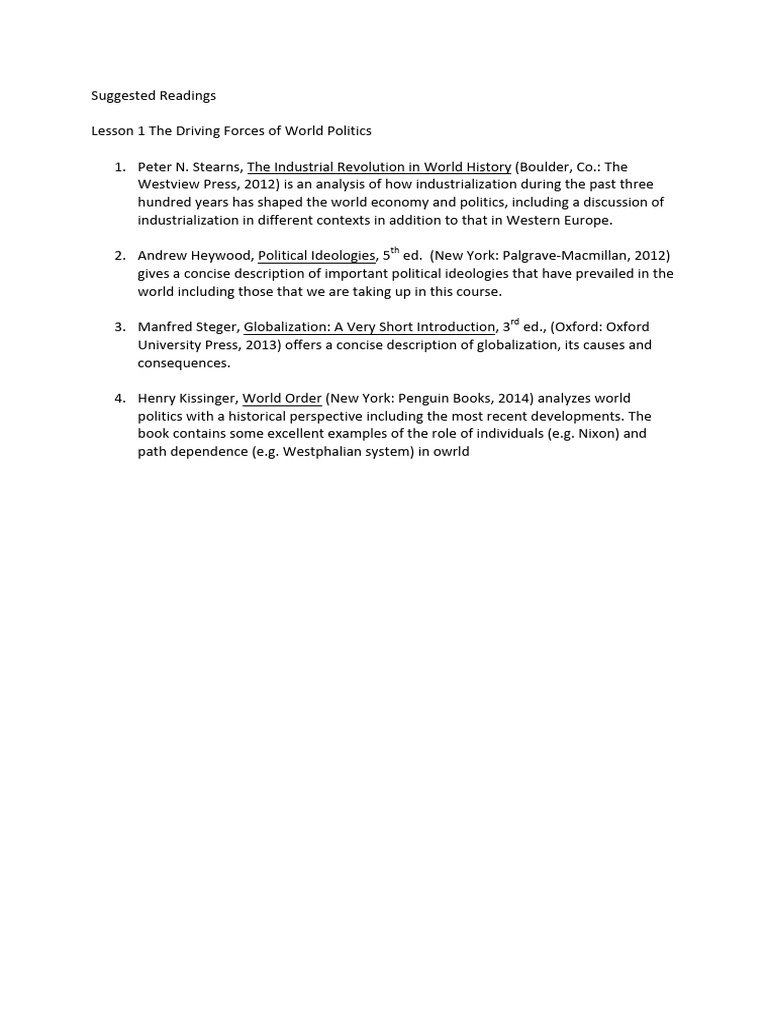 Suggested Readings Lesson 1 | PDF