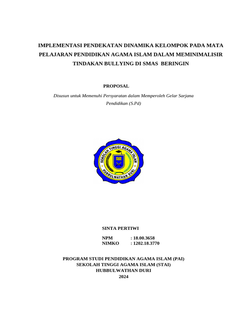 Proposal Sinta-1 | PDF
