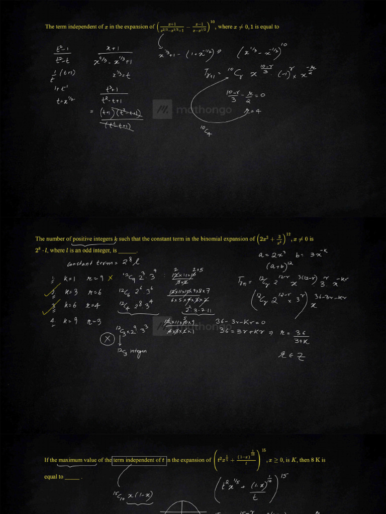 03 - Application of General Term - Independent Term | PDF