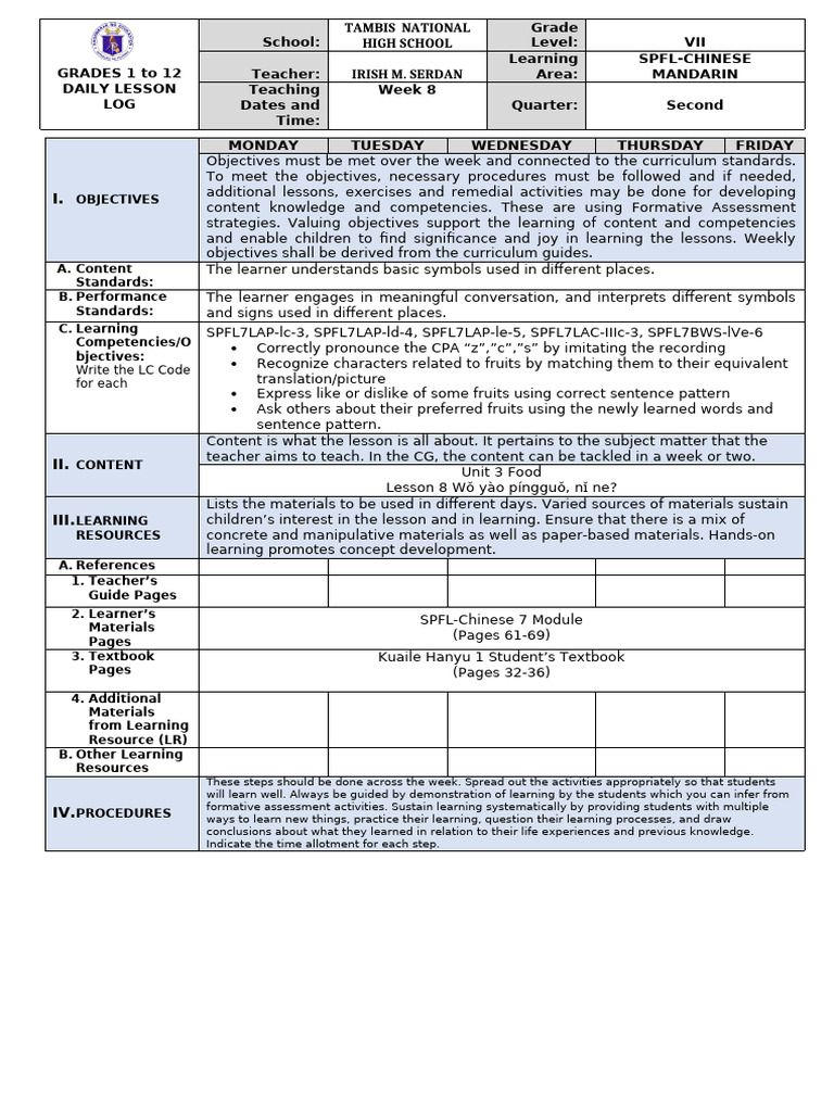 SPFL-CM 7 Lesson 8 | PDF | Learning | Human Communication