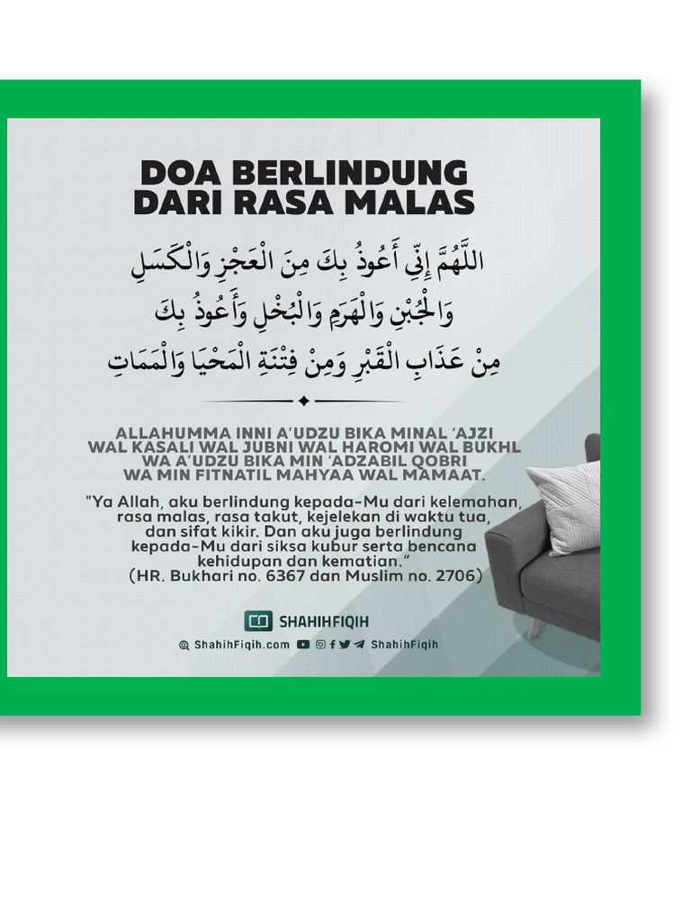 Doa Hindari Rasa Malas | PDF