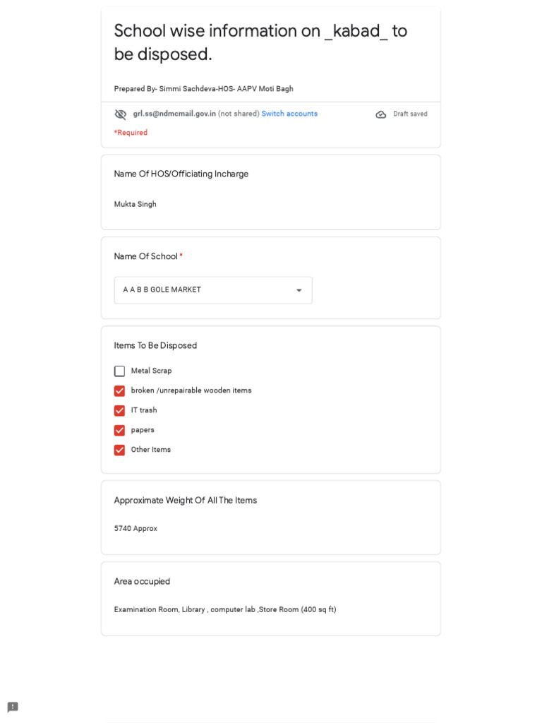 School Metal Scrap Disposal Report | PDF