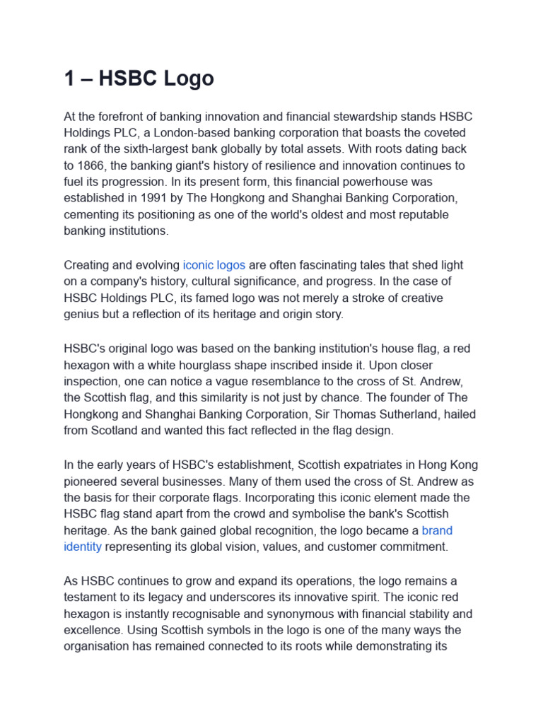 Case Study-Famous Bank Logo | PDF | Logos | Hsbc