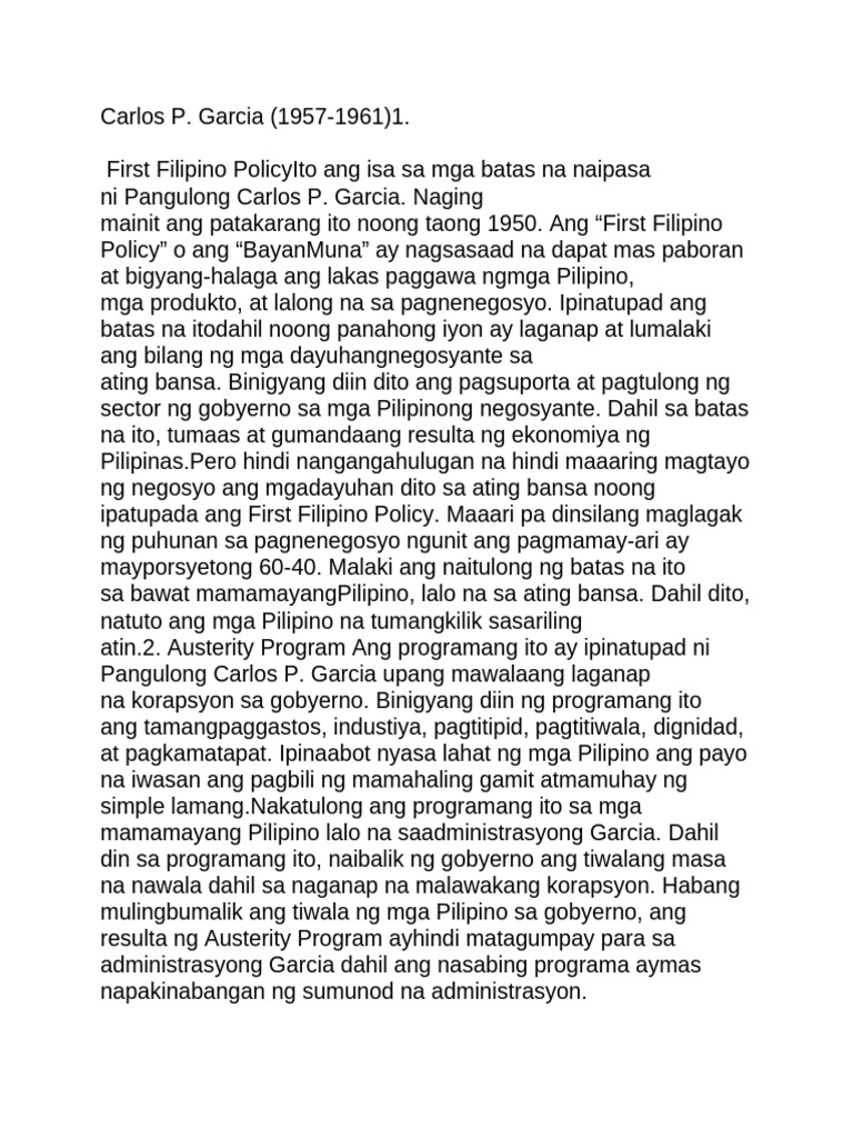 Programa Ni Ramon Magsaysay | PDF