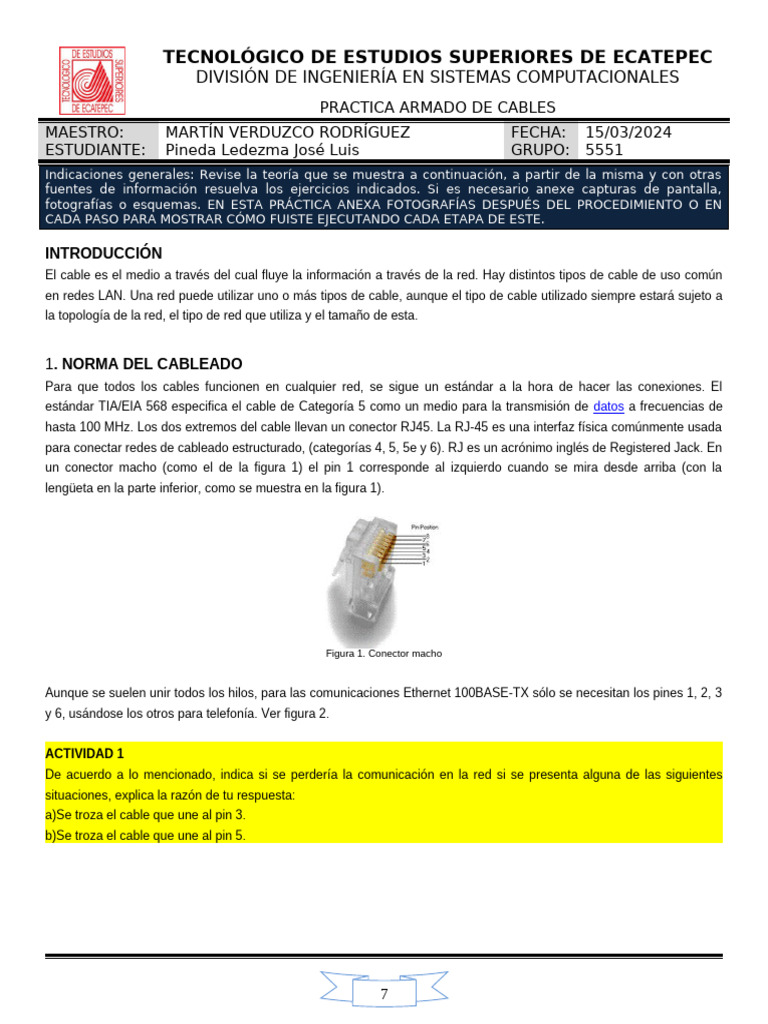 PRACTICA Armado de Cables | PDF | Informática | Telecomunicaciones