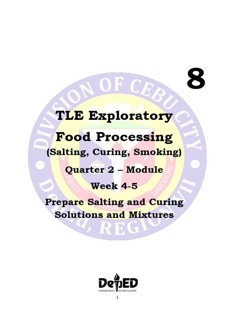 TLE FoodProcessing8 Q2M3 Week4-5 | PDF | Curing (Food Preservation) | Ham