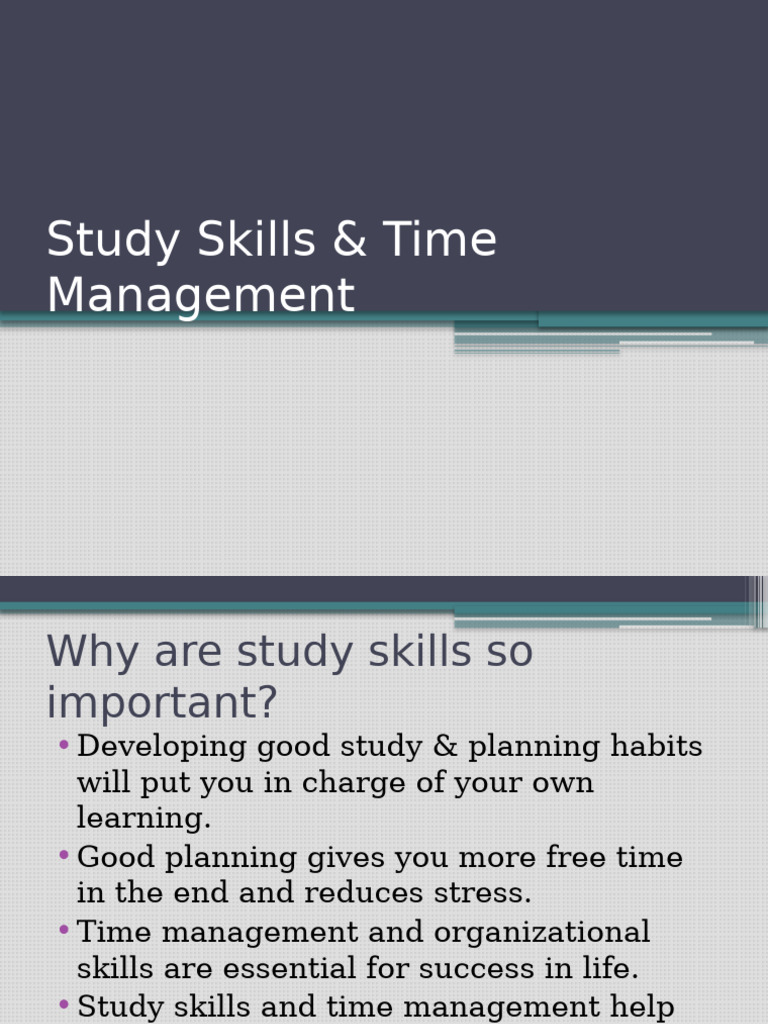 Study Skills & Time Management | PDF | Study Skills