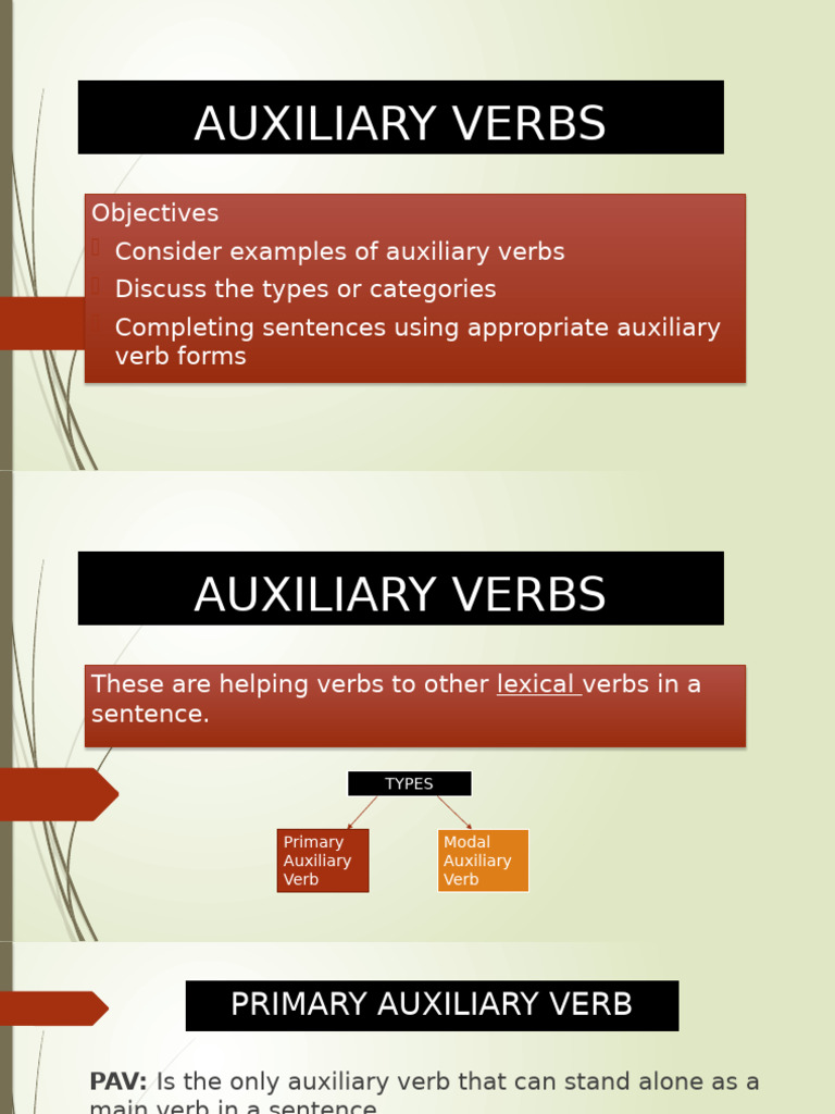 Auxiliary Verbs in English Language | PDF