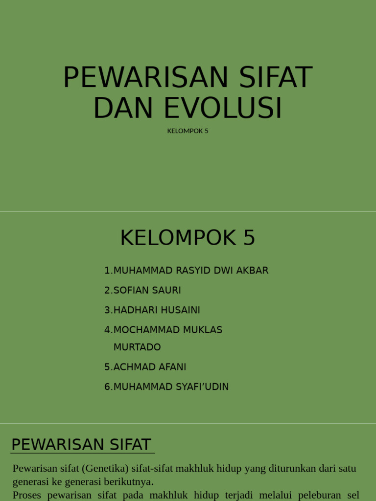 Pewarisan Sifat Dan Evolusi Kel.5 | PDF