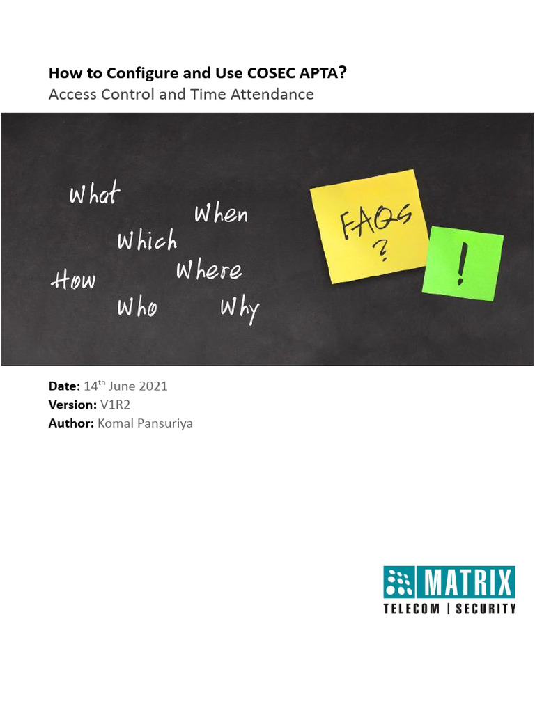 How To Configure and Use COSEC APTA | PDF | Login | System Software