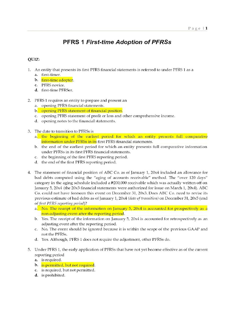 Pfrs 1 | PDF