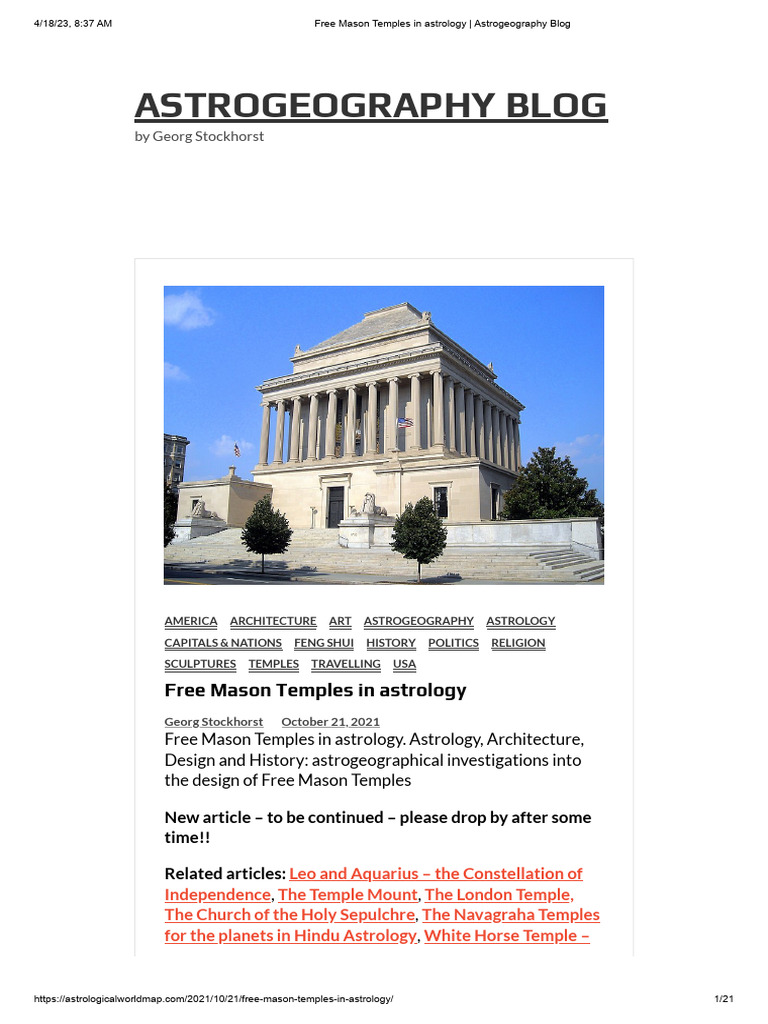 Astrology and Free Mason Temples | PDF | Planets In Astrology | Freemasonry