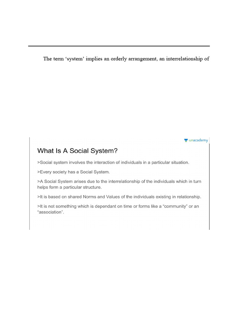 Understanding Social Systems: Elements & Types | PDF | Social Structure ...