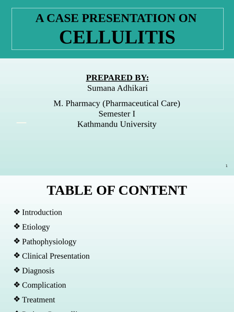 Cellulitis final_1 | PDF | Medical Specialties | Clinical Medicine