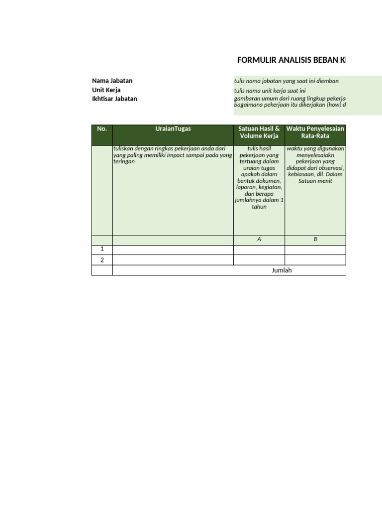 Contoh Template WLA Versi 1 | PDF