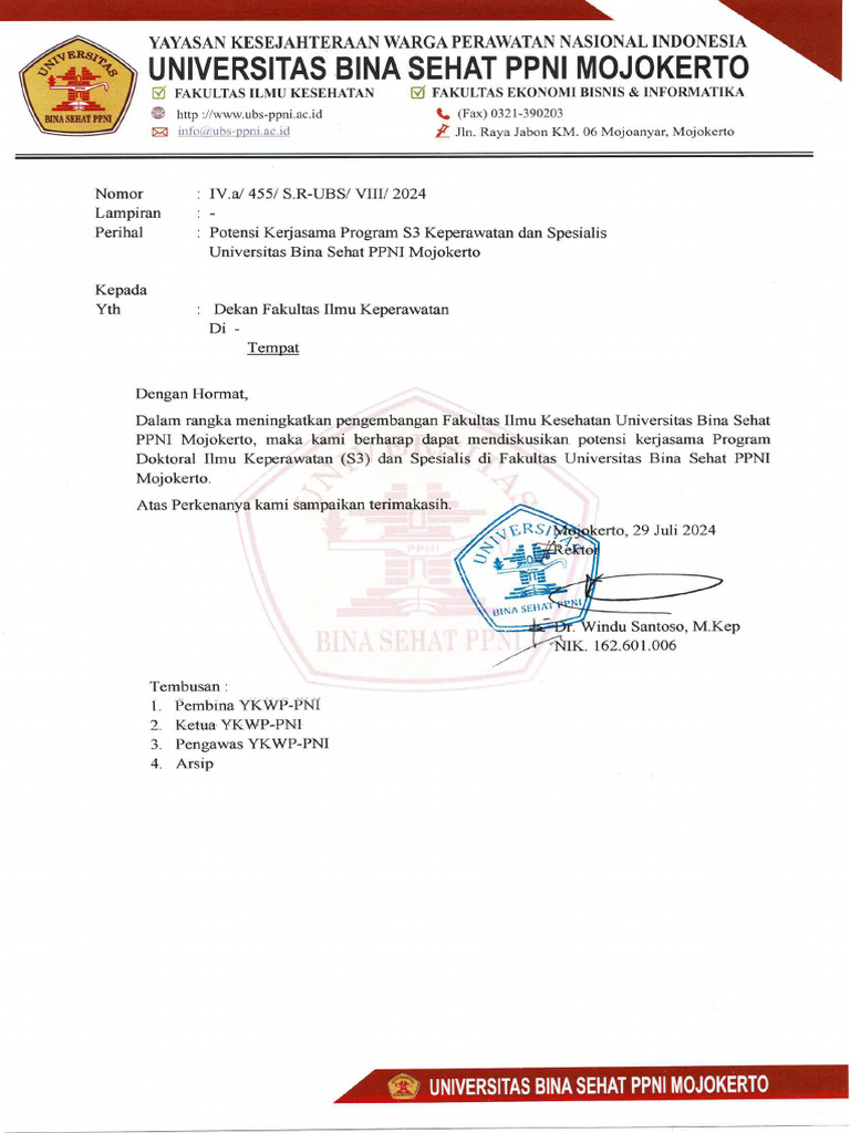 Surat Ui - 018072 | PDF