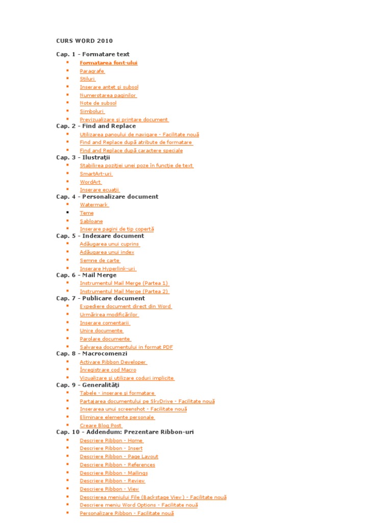 Curs Word 2010 | PDF