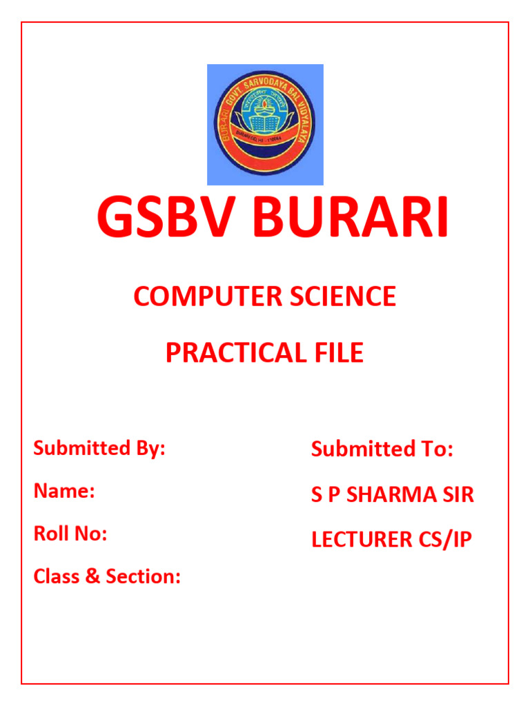 Class 12 CS Practical File 2024-25 Index | PDF | Sql | Table (Database)