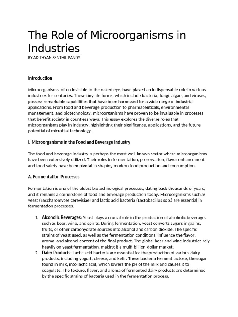 The Role of Microorganisms in Industries | PDF | Vaccines | Sewage ...