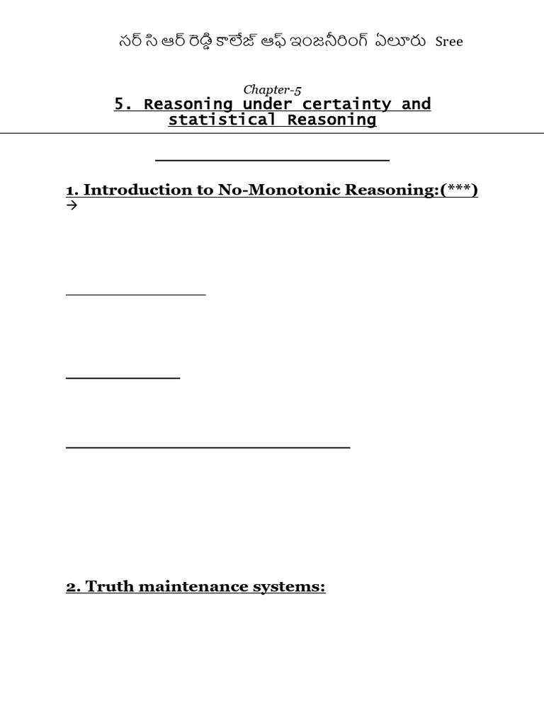 Reasoning Under Uncertainty | PDF | Fuzzy Logic | Bayesian Network