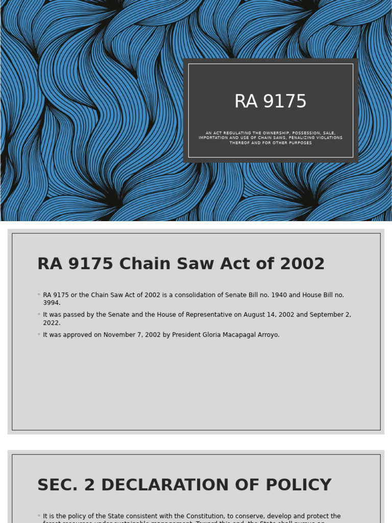 Ra 9175 | PDF | United States House Of Representatives | Logging