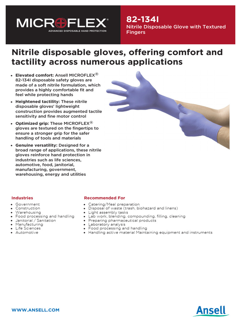 Microflex 82 134i India - Pds - in | PDF | Glove