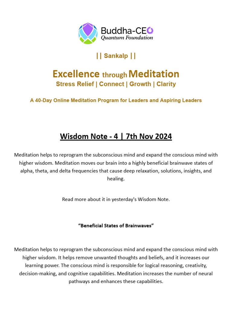 Sankalp Wisdom Note 4 | PDF | Neural Oscillation | Sleep