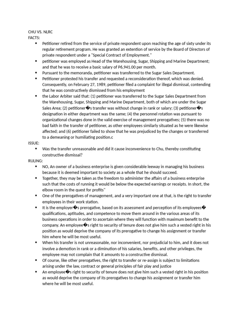 Labor Cases Employer Employee | PDF | Employment | Unfair Labor Practice