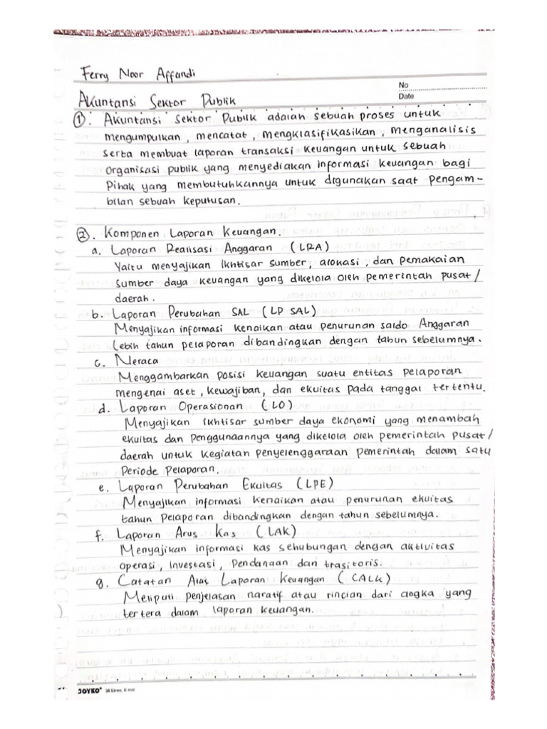 Uts Ferry Noor Affandi (Akuntansi Sektor Publik) | PDF