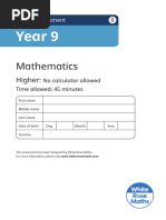 Year 9 End of Year Assessment - Non-Calculator | PDF | Mathematics ...