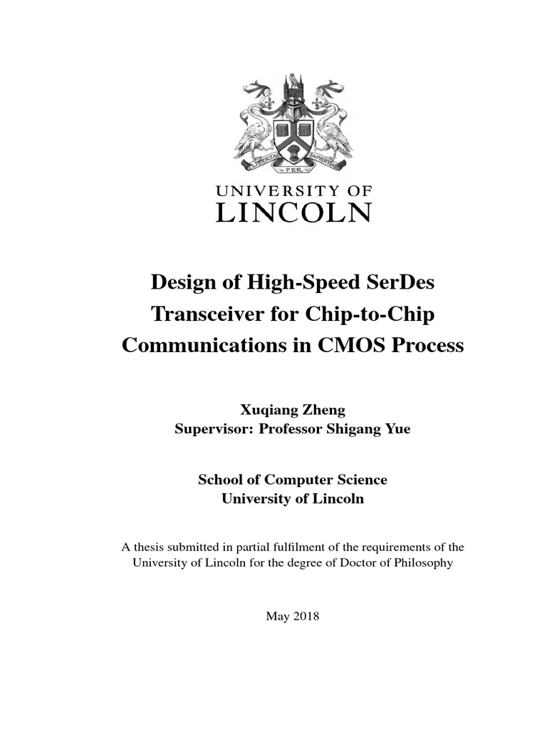 Design of High-Speed SerDes Transceiver For Chip-To-Chip Communications in CMOS Process | PDF ...