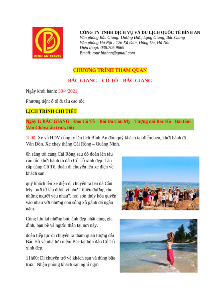 BAMB 5 Cô Tô 2N2D | PDF