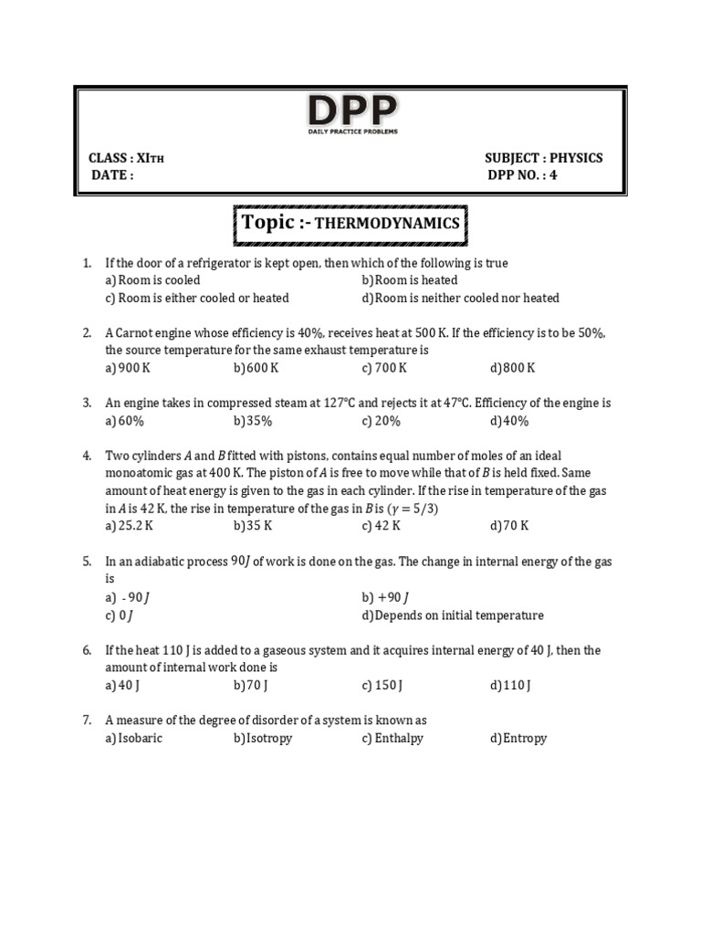 DPP - 4 | PDF | Physical Sciences | Metrology