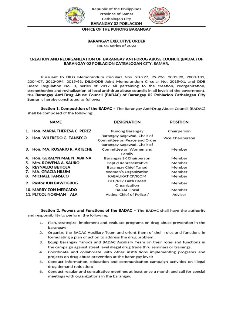Badac E.O Template Final | PDF | Social Aspects Of Psychoactive Drugs ...