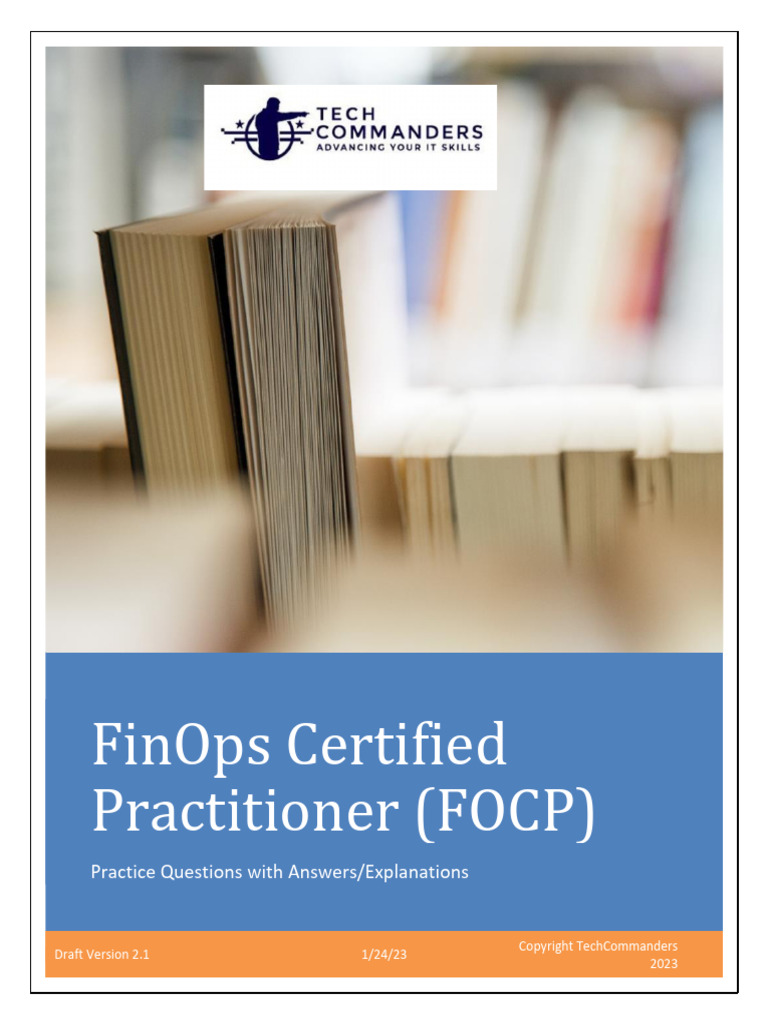 FinOps Practitioner Course Practice Question Ebook 2023 Rev2 | PDF ...