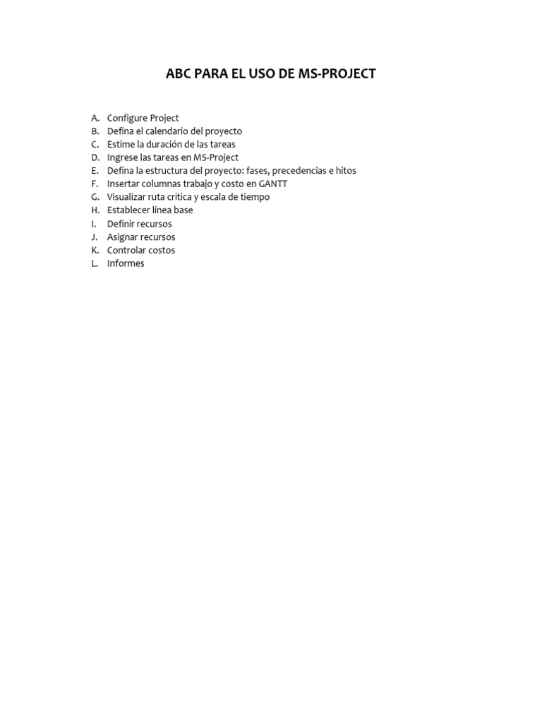 3 ABC para El Uso de Ms-Project | PDF