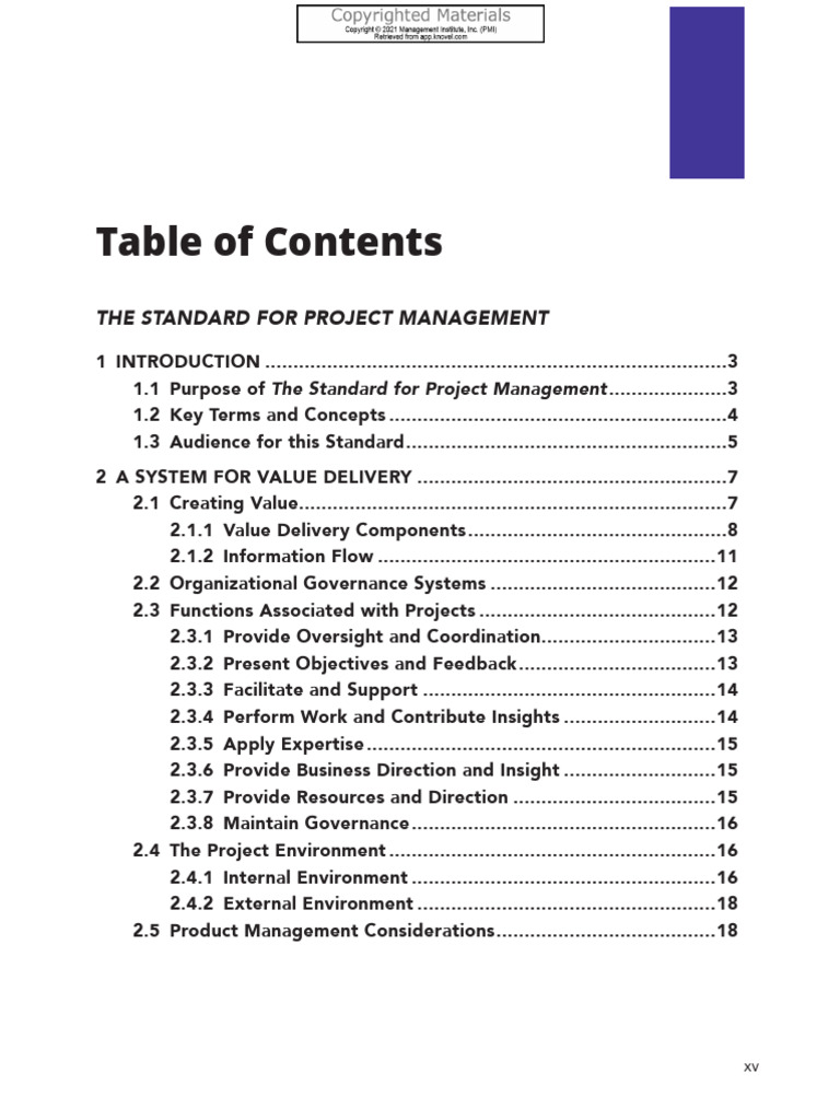 Table of Contents | PDF | Project Management | Governance