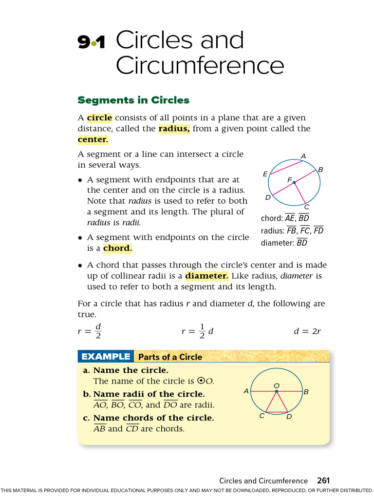 Int2_0501_QRMH_SE | PDF | Circle | Radius