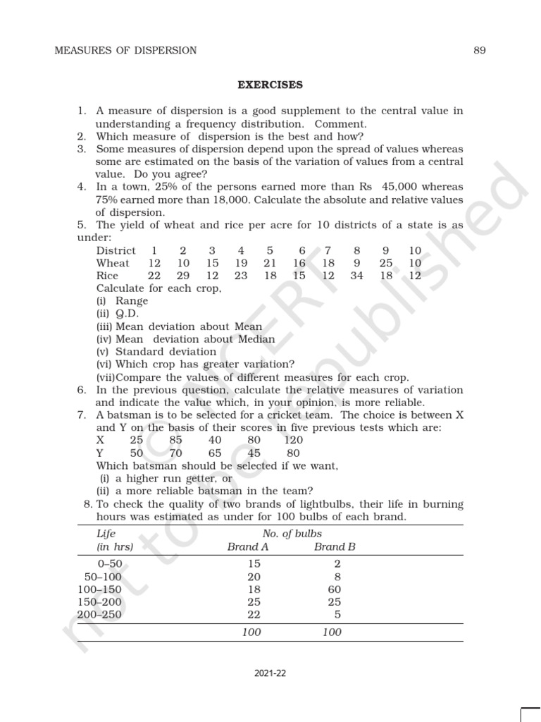 Measures of Dispersion Homework 1 | PDF | Standard Deviation | Descriptive Statistics