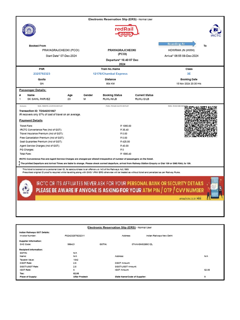 ticket (1) | PDF | Identity Document | Payments