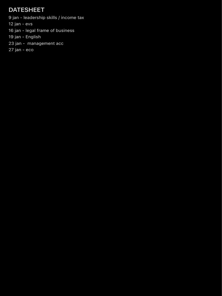 Date Sheet | PDF