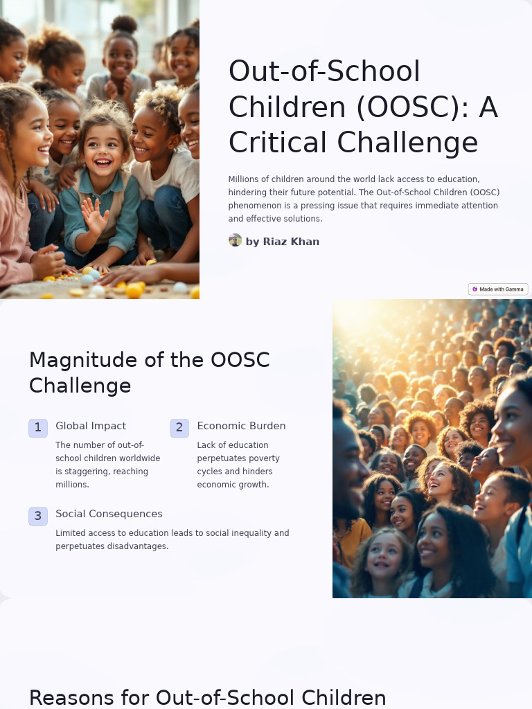 Out of School Children OOSC A Critical Challenge | PDF | Poverty ...